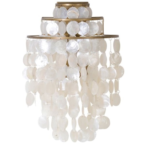 Natural White Shells Wall Light - 51cm with Gold Iron Frame