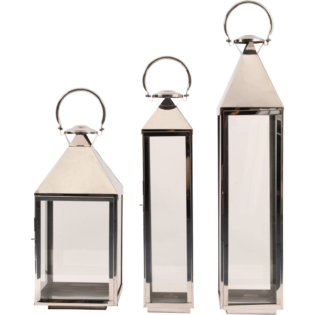 Chelsea Lantern 100 cm high silver polished stainless steel K&B London