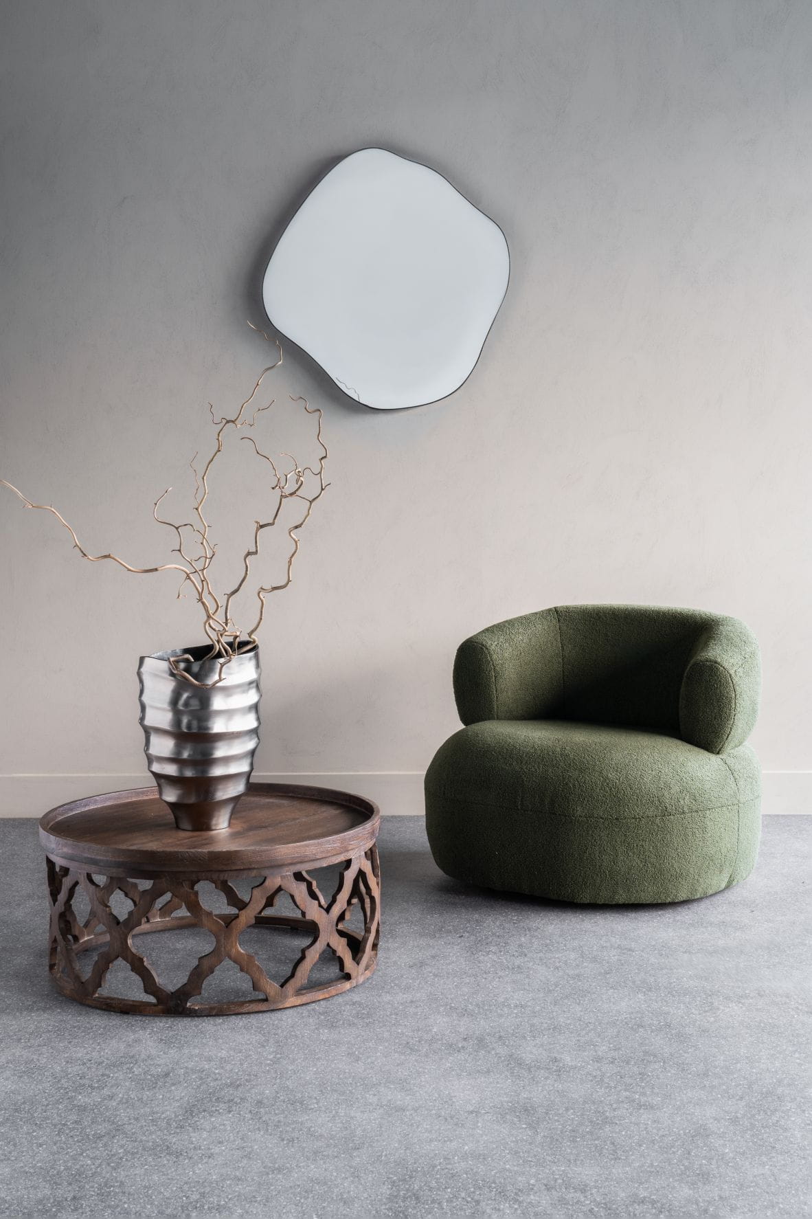 Wood circle coffee table 75 cm mango wood round table