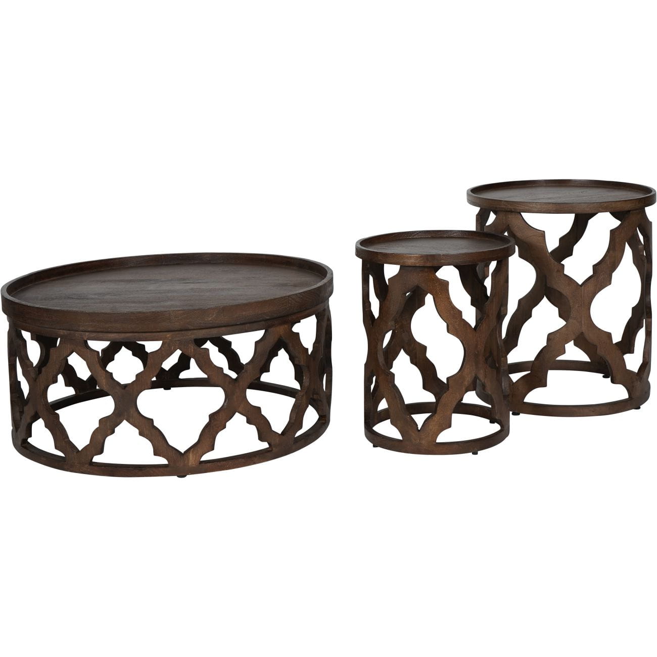 Wood circle coffee table 75 cm mango wood round table