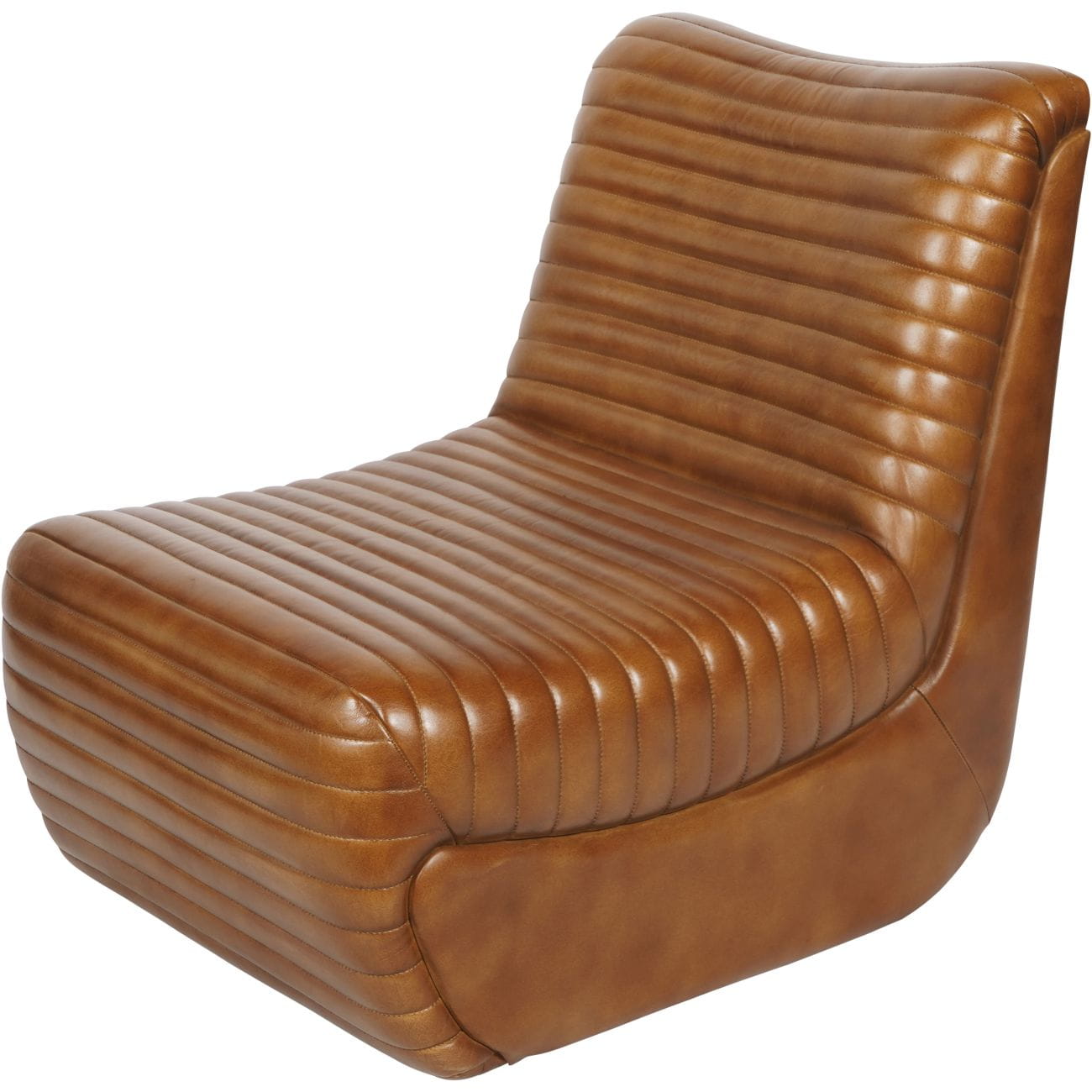 Leather Armchair - Natural Brown Leather occasional chair