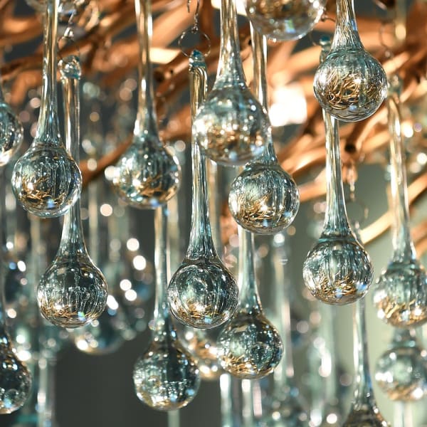Innovation Blue Chandelier 48x150 cm glass drops gold