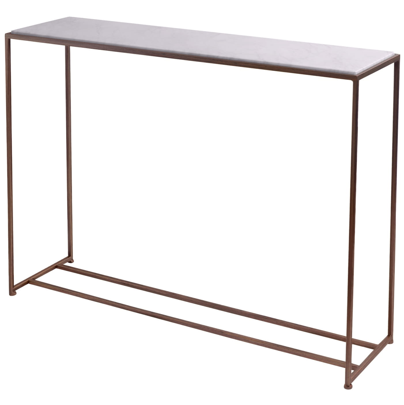 Montrose Console Table 109x80 cm Light Ceramic Top Aged Copper Iron Frame