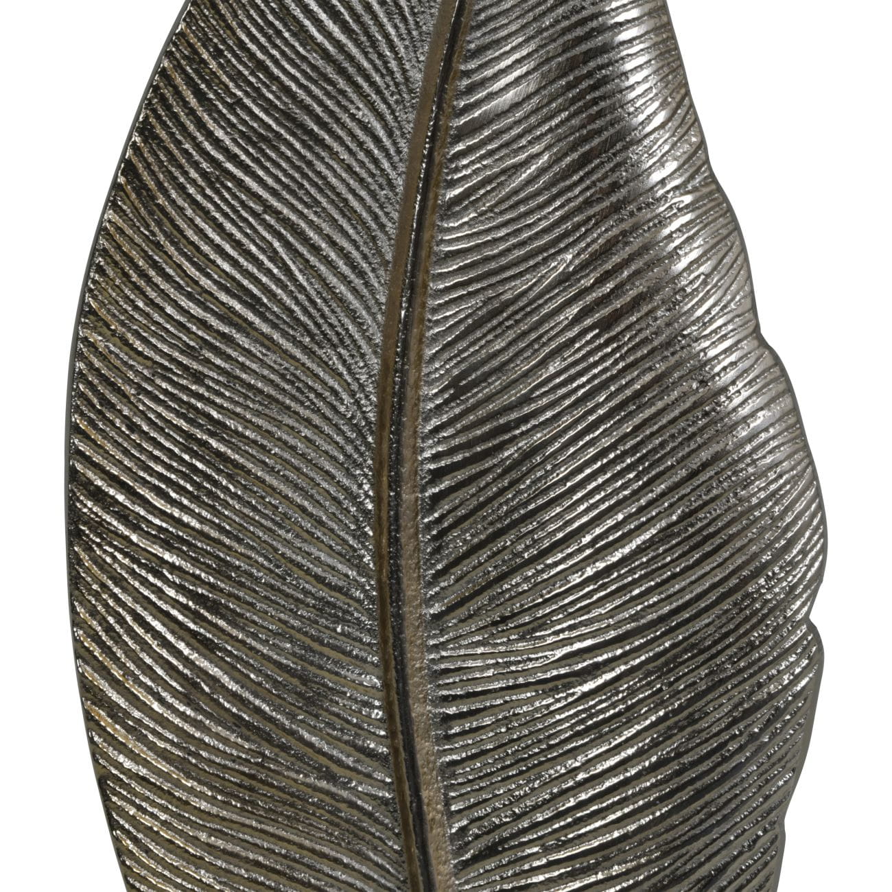 Feather Sculpture 50 cm gold aluminium white marble base