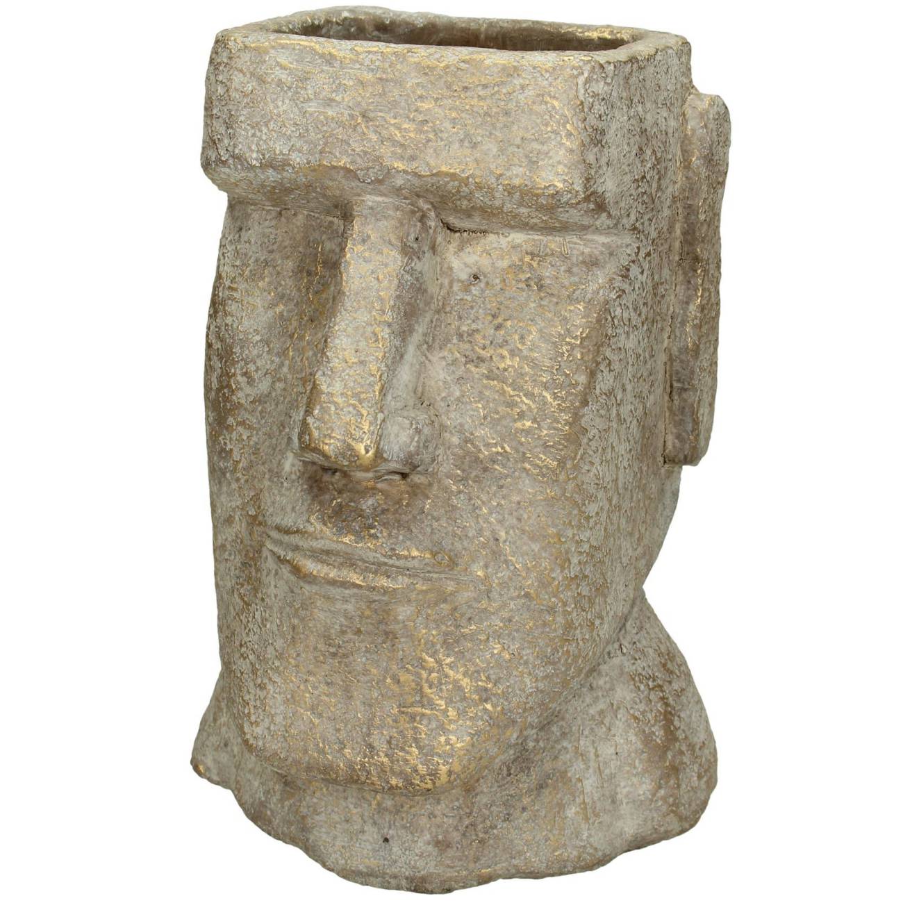 Easter Island Head Planter Gold Small 23 cm polyresin