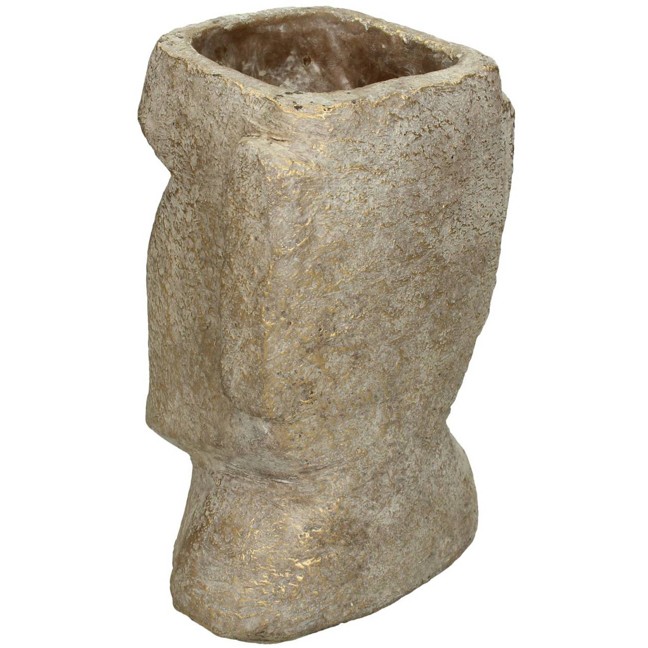 Easter Island Head Planter Gold Small 23 cm polyresin