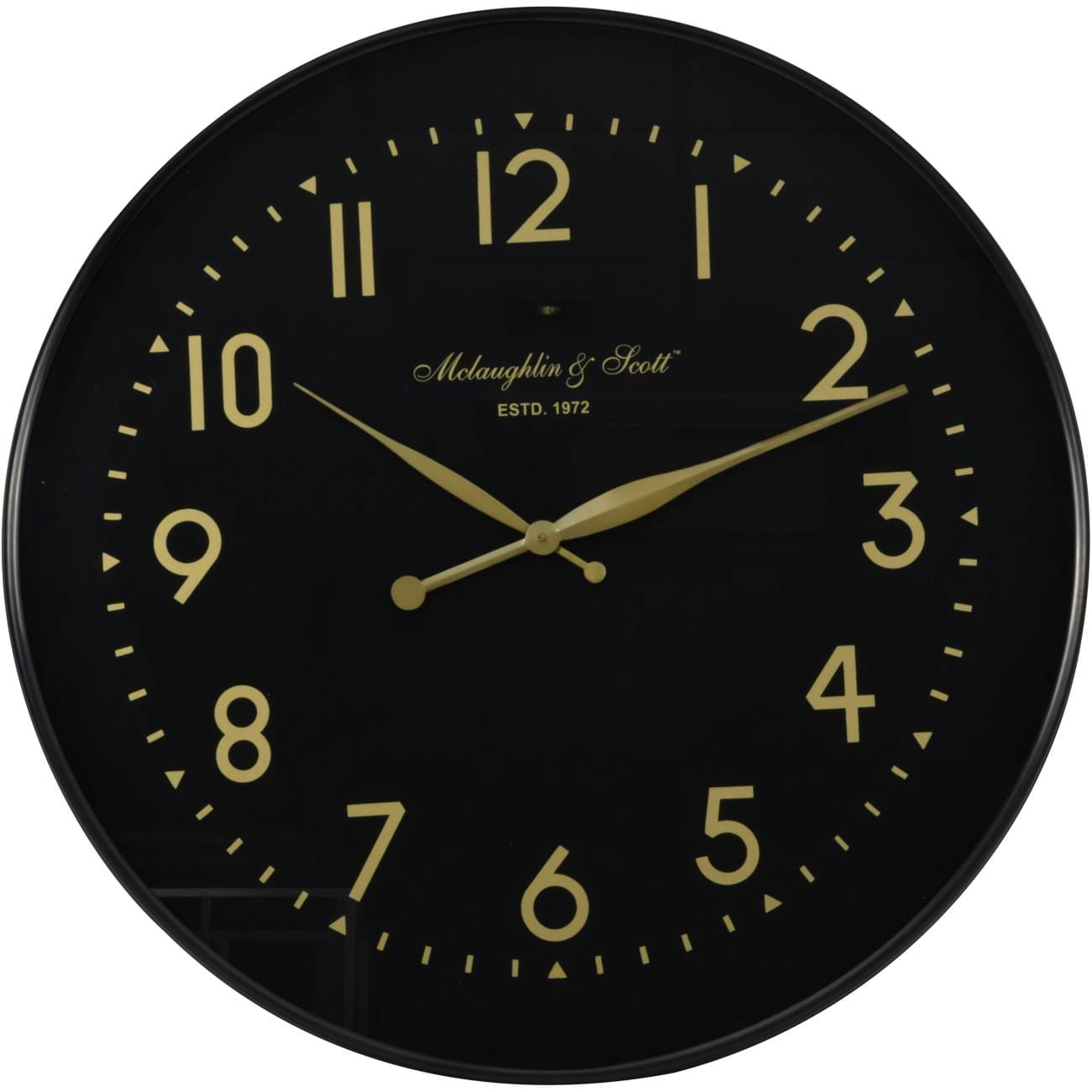 Right on Time Wall Clock 76 cm black and gold steel